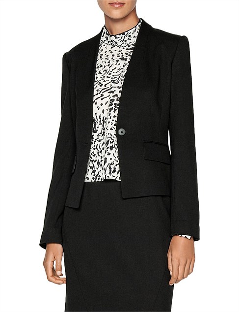 Cue Raised Collar Jacket | David Jones