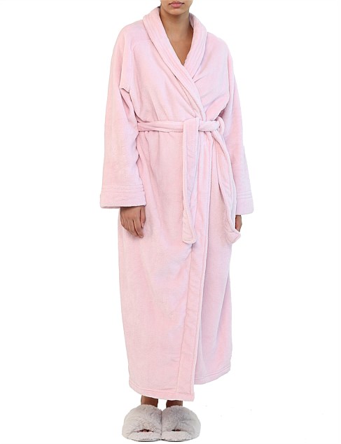 Papinelle Long Plush Robe Light Pink | David Jones