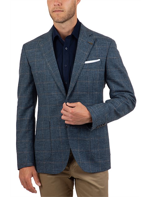 Joe Black Windowpane Check Jacket | David Jones