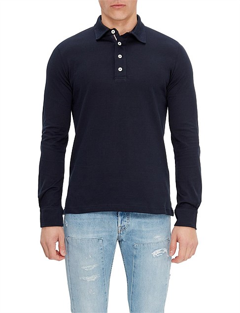 Eleventy Long Sleeve Polo | David Jones