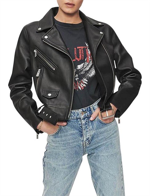Anine Bing Black Benjamin Moto Jacket | David Jones