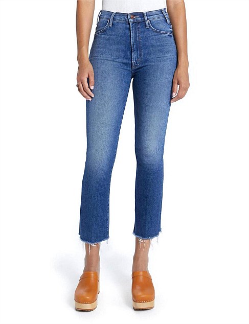 Mother the Hustler Ankle Fray Mini Boot High Rise Jean | David Jones