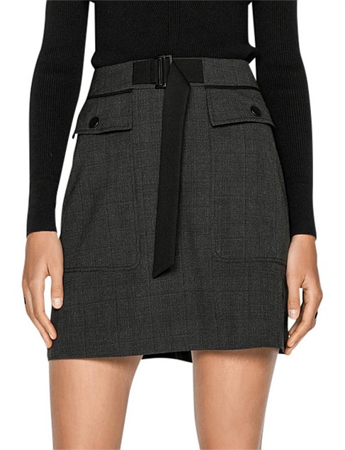 Cue Melange Viscose Check Mini | David Jones