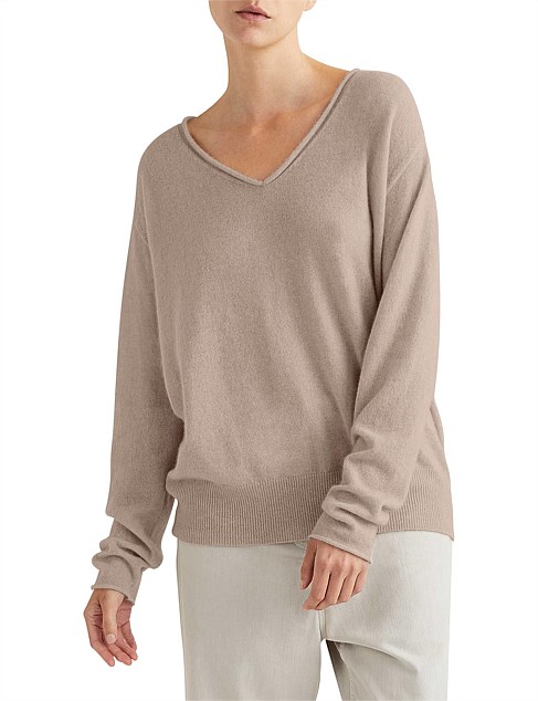 Jac + Jack Gulf V-neck Long Sleeve Sweater | David Jones