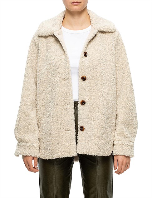 Samsoe Samsoe Aylin Oversized Teddy Jacket | David Jones