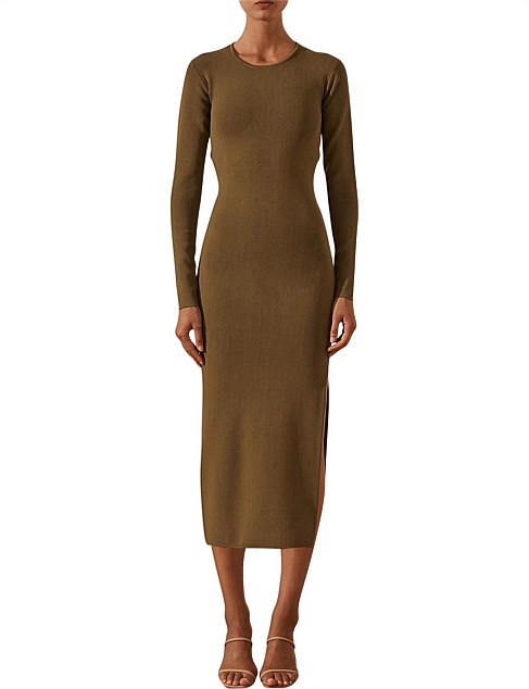 Shona Joy Lyon Long Sleeve Backless Midi Dress | David Jones