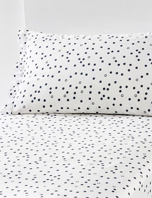 Sheridan Spotty Frill King Single Sheet Set In Ink | David Jones