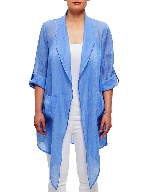 David Jones Linen Cover Up Jacket | David Jones