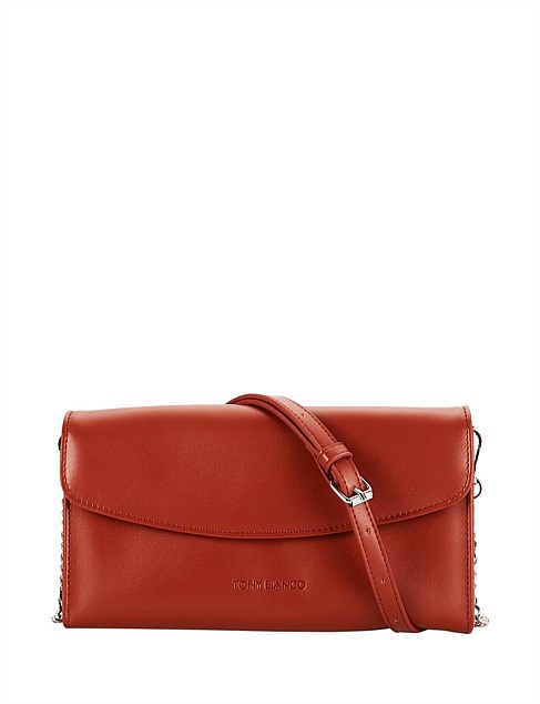 Tony Bianco Vincent Cognac Chain Clutch Wallet | David Jones