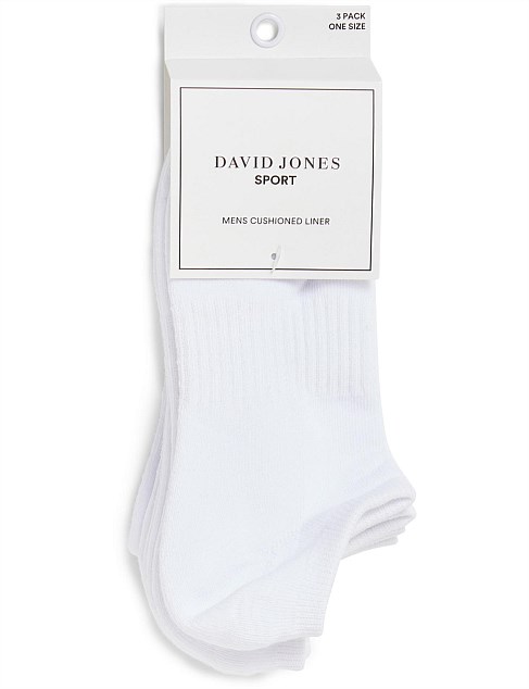 David Jones Collection 3 Pack Cushioned Liner Socks | David Jones
