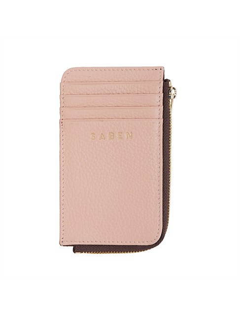 Saben Winona Pink Leather Credit Card Wallet With Zip | David Jones