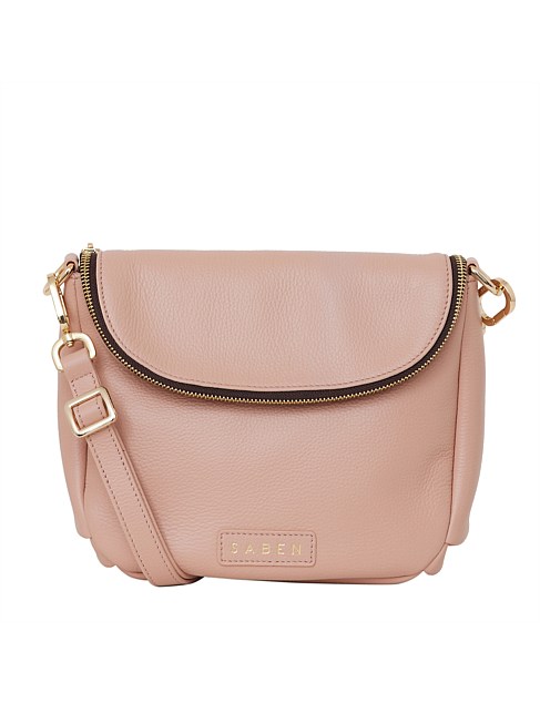 Saben Fifi Pink Leather Crossbody Bag | David Jones