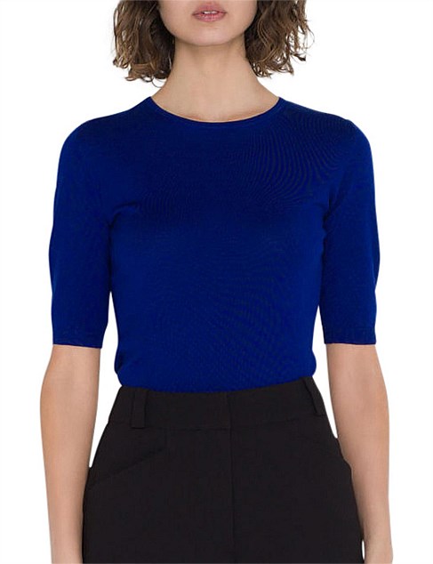 Cue Elbow Sleeve Round Neck Knit | David Jones