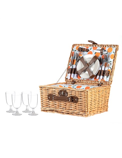 David Jones Valencia Oranges 4-person Picnic Basket | David Jones