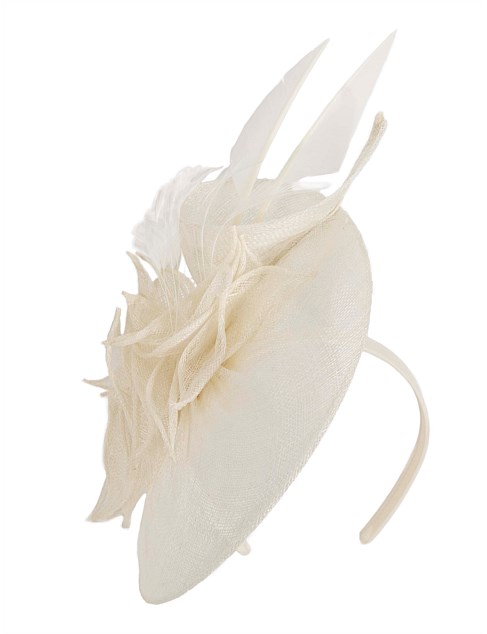Max Alexander Cream Sinamay Fascinator With Two Pointy Feathers | David ...