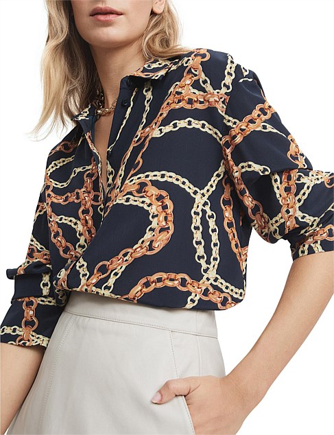 Witchery Silk Chain Print Shirt | David Jones