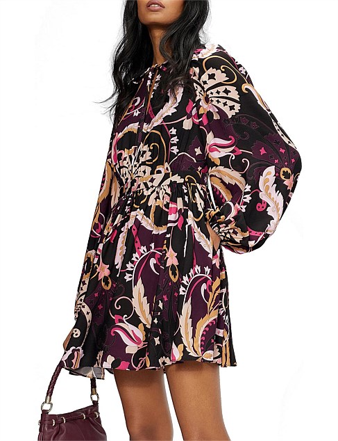 Ted Baker Rhabia Relaxed Mini Dress With Fixed Wrap Bodice | David Jones