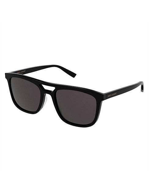 Saint Laurent Black Rectangle Frame Sunglasses | David Jones