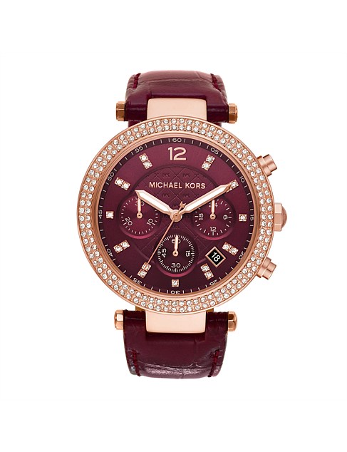 Michael Kors Parker Red Chronograph Watch | David Jones