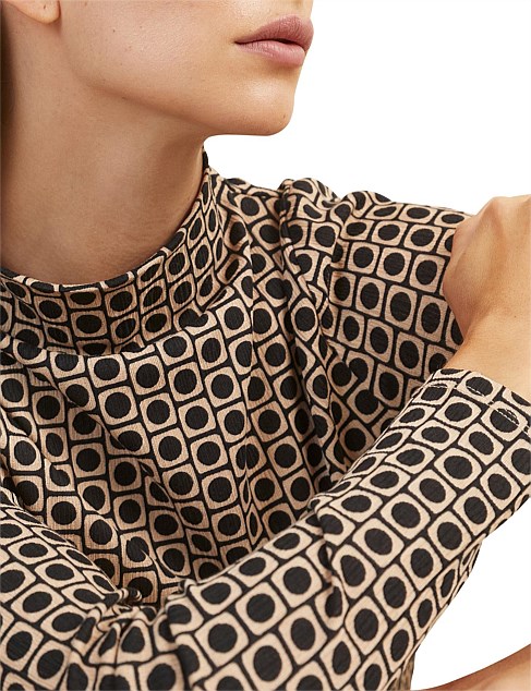 Seed Heritage Geo High Neck Top | David Jones