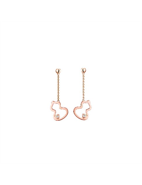 Qeelin Petite Wulu Earrings In 18k Rg With Diamonds | David Jones