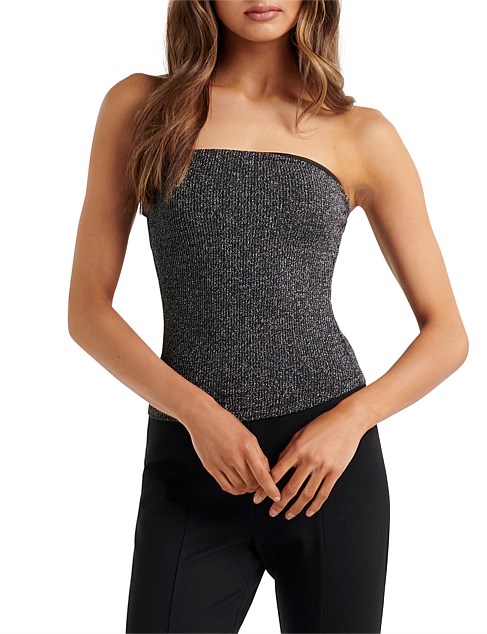 Forever New Zoe Glitter Bandeau Top | David Jones