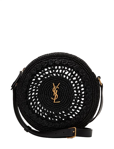 Saint Laurent Ysl Round Raffia Hobo Bag | David Jones