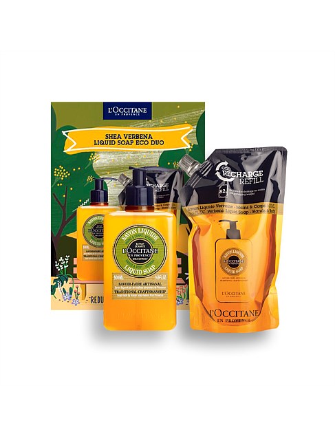 L'occitane Shea Butter Verbena Liquid Soap Eco Duo | David Jones