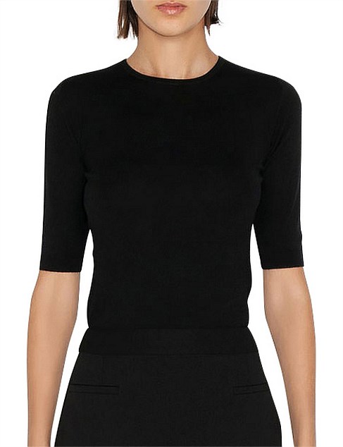 Cue Elbow Sleeve Round Neck Knit | David Jones
