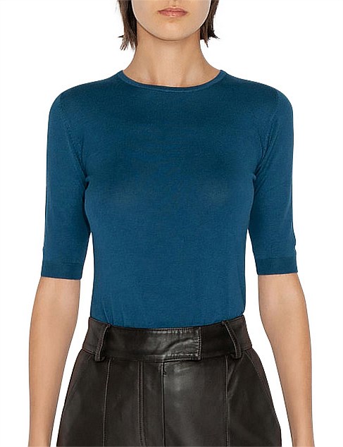 Cue Elbow Sleeve Round Neck Knit | David Jones