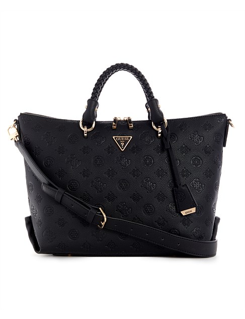 Guess Helaina Deboss Soho Satchel Bag | David Jones