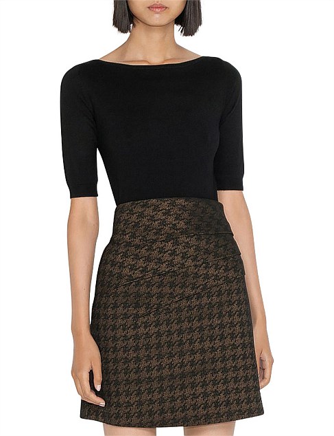 Cue Elbow Sleeve Slash Neck Knit | David Jones