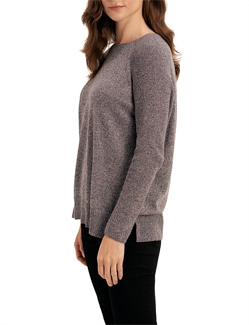 Blue Illusion Button Back Jumper | David Jones