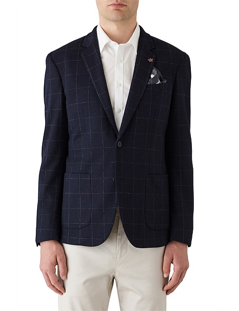 Uberstone Stretch Skinny Fit Check Jacket Fun538 | David Jones