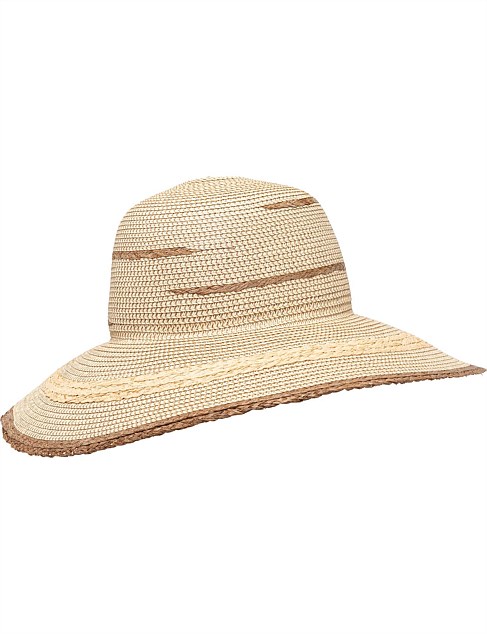 Milana Paper Straw Pamela With Contrast Raffia Trim | David Jones