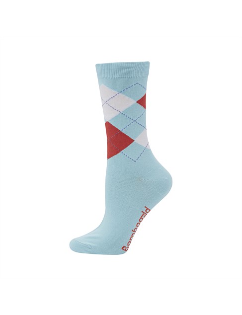 Bamboozld Women's Argyle Bamboo Crew Cut Sock | David Jones