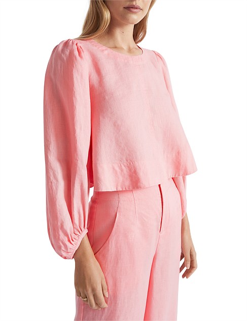 Seed Heritage Linen Flared Top | David Jones