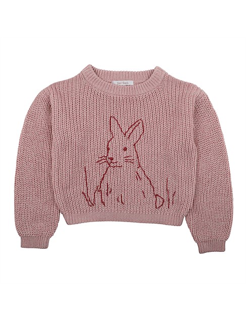 Fox & Finch Fishermans Rib Rabbit Jumper (girls 3-7) | David Jones