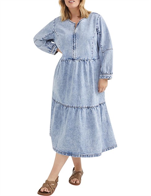 Commonry the Zip Front Denim Dress | David Jones