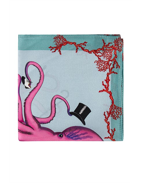 Simon Carter Octopus Printed Pocket Square | David Jones