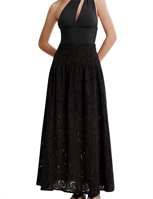 Country Road Broderie Basque Maxi Skirt | David Jones