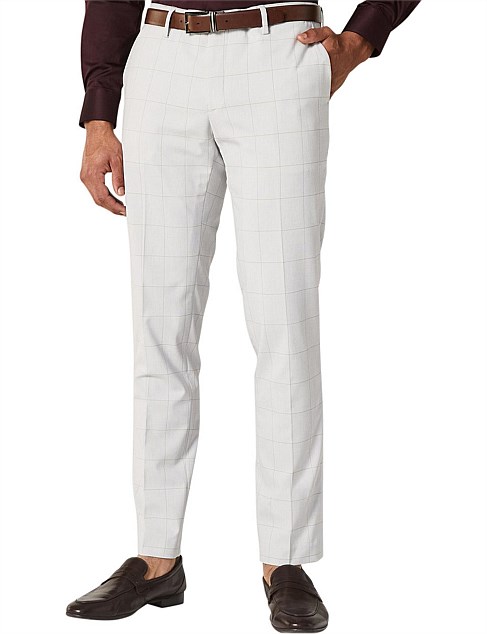 Politix Slim Stretch Window Pane Check Tailored Pant | David Jones