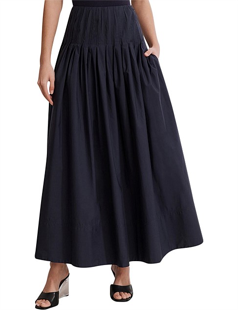 Country Road Pleated Basque Maxi Skirt | David Jones