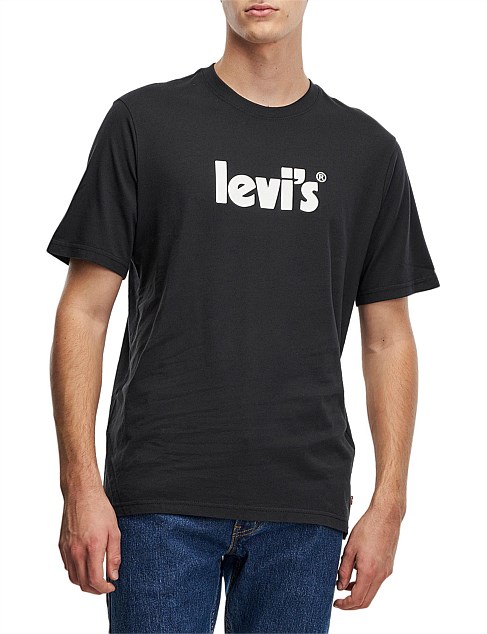 Levi's Ss Relaxed Fit Tee -Poster Logo Caviar | David Jones