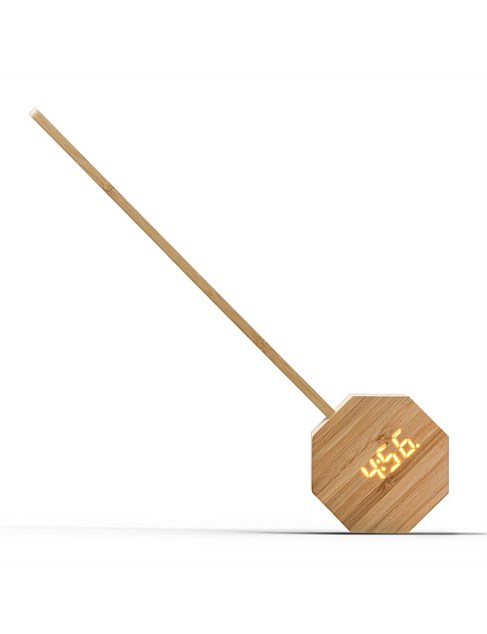Gingko Octagon One Plus Alarm Clock Desk Light -Natural Bamboo | David ...