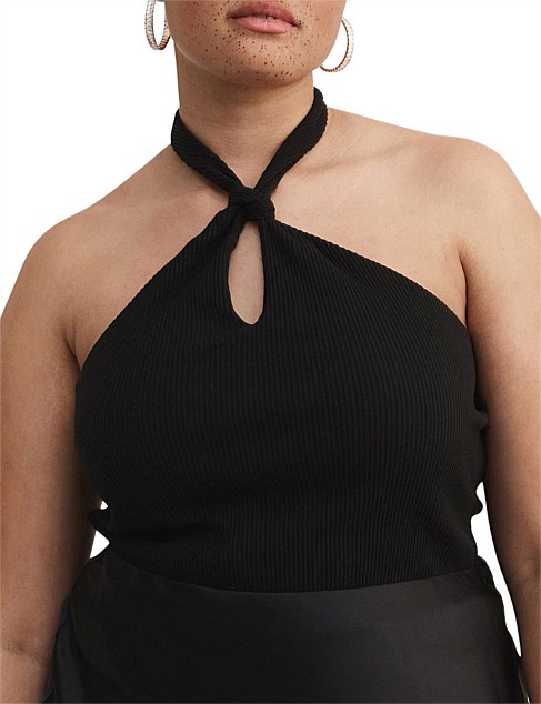 Witchery Cotton Rib Keyhole Halter | David Jones