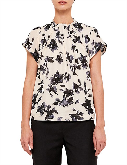 Saba Ines High Neck Silk Top | David Jones