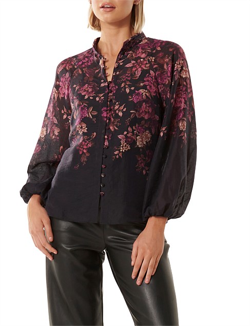 Forever New Penelope Shirred Raglan Blouse | David Jones