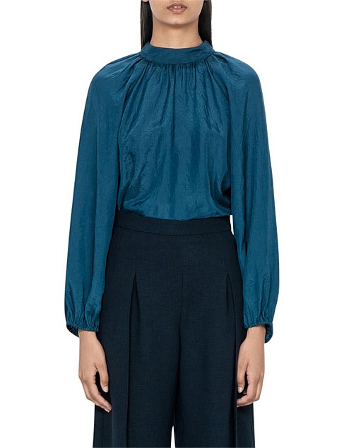 Veronika Maine Light Acetate Bubble Top | David Jones