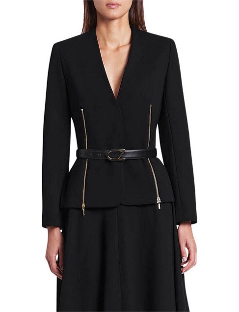 Carla Zampatti Black Ponte Zip Jacket | David Jones